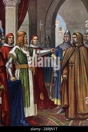 L'empereur Frederic Barberousse (1122-1190) remet l'heresiarque Arnaud ...