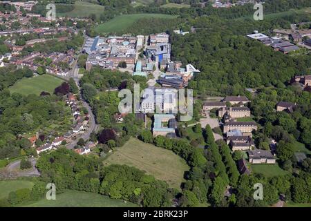 Aerial view showing University College, Durham Castle, Durham ...