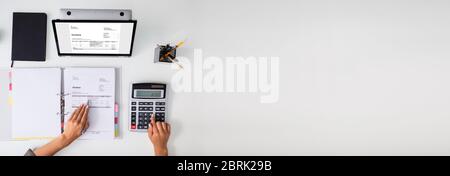 Professional Chartered Accountant Using Invoice Billing Software Stock ...