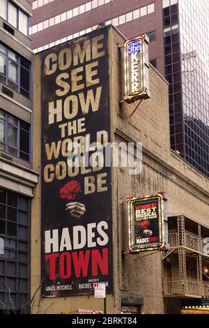 Hadestown musical sign at the Walter Kerr Theatre Broadway Manhattan ...