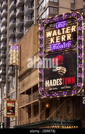 Hadestown musical sign at the Walter Kerr Theatre Broadway Manhattan ...