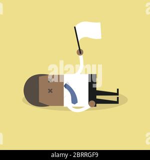 Faint Person Lying on Ground Shocked by Truth, Vector Cartoon Stick ...