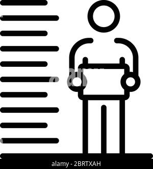 Prison man measurement icon. Outline prison man measurement vector icon ...