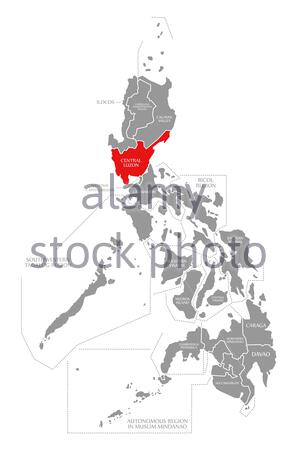 Central Luzon Philippines Map in grey Stock Vector Art & Illustration ...