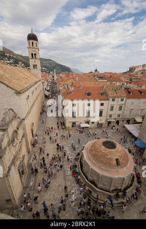 Amazing view of Dubrovnik old town. Beautiful cloudy sky. Travel ...