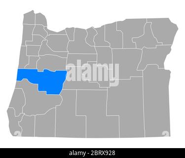 Map of Lane in Oregon Stock Photo - Alamy