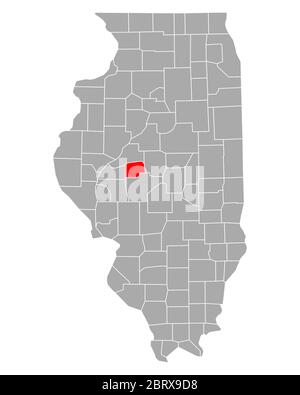 Map of Menard in Illinois Stock Photo - Alamy
