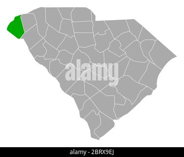Map of Oconee in South Carolina Stock Photo - Alamy