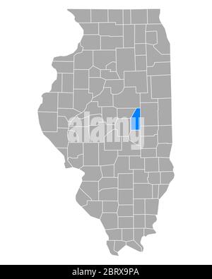 Map of Piatt in Illinois Stock Photo - Alamy