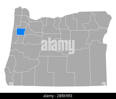 Map of Polk in Oregon Stock Photo - Alamy