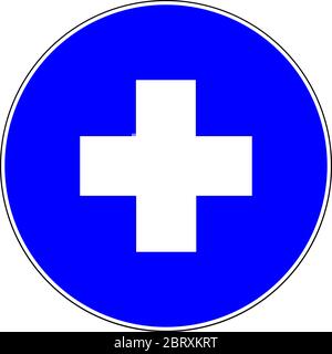 First aid available blue sign Stock Photo - Alamy