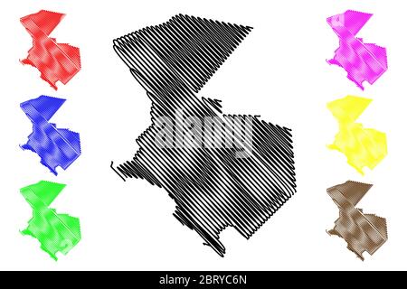 Aktau City (Republic of Kazakhstan, Mangystau Province) map vector ...