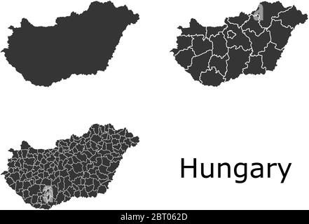 Hungary political map of administrative divisions - counties and ...