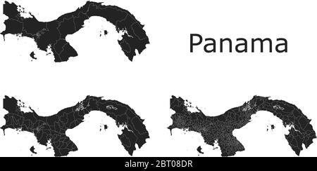 Panama political map of administrative divisions - provinces. Grey ...