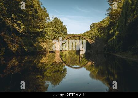 Rakotz bridge (Rakotzbrucke) also known as Devil's Bridge in Kromlau ...