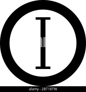 Iota greek symbol capital letter uppercase font icon in circle round ...