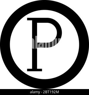 Rho greek symbol capital letter uppercase font icon outline set black ...