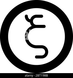 Ksi greek symbol small letter lowercase font icon outline set black ...