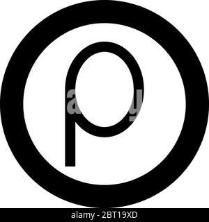 Rho greek symbol small letter lowercase font icon black color vector ...