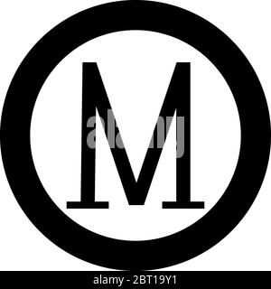 Mu greek symbol capital letter uppercase font icon black color vector ...