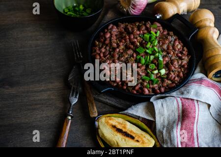 Traditional georgian bean dish red beans stew on wooden table Stock ...