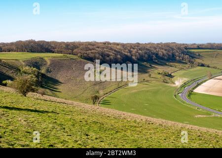 A very quiet A280 road at Longfurlong between Findon and Clapham in ...