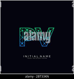Initial Letter PV Logo - Simple Business Logo for Alphabet P and V ...