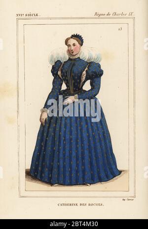 Catherine des Roches, daughter of Madeleine Neveu, writer, reign of ...