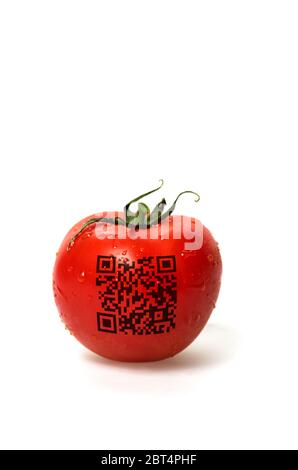 Tomate mit Barcode Stock Photo - Alamy