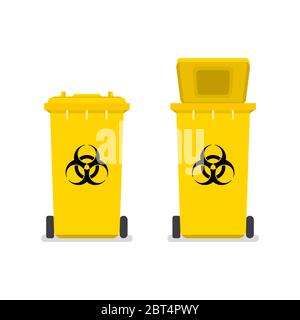 Clinical waste warning yellow caution vector sign Stock Vector Image ...