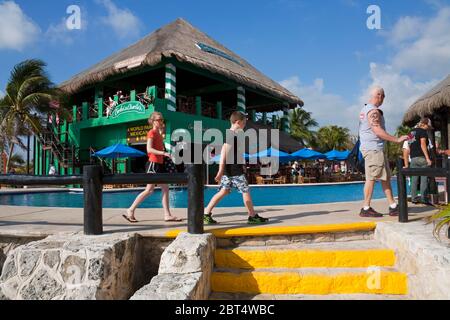 Swimming pool in Costa Maya port, Quintana Roo, Mexico, North America ...