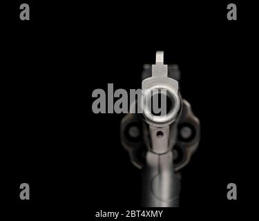 black gun pistol isolated on a white background Stock Photo - Alamy