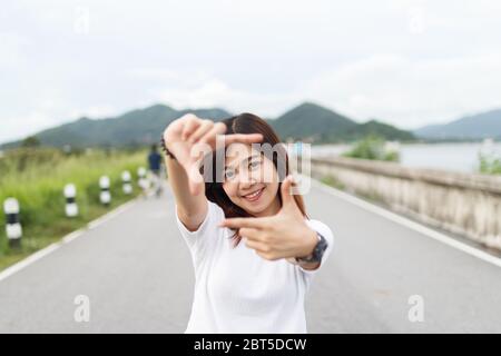 Hands form a rectangle Stock Photo - Alamy