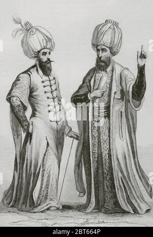 A commander (Aga) of the Janissaries of the Ottoman Turkish army ...