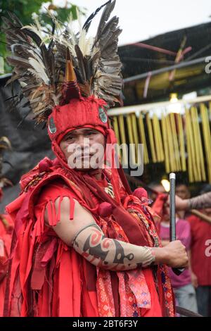 Group of Kabasaran dancers in Tomohon, North Sulawesi, Indonesia Stock ...