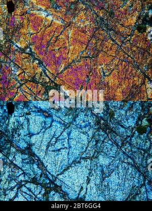Biotite, Cross Polarised Microscope Image Stock Photo - Alamy