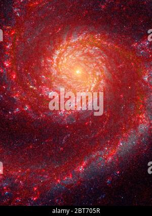 Red, beautiful space nebula. Elements of this image furnished by NASA ...