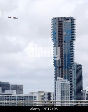MIAMI, FL - MAY 8: A USCG MH65 Helicopter ÒSalute FlightÓ in Honor of ...