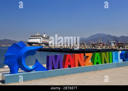 Sign, Manzanillo City, Colima State, Mexico Stock Photo - Alamy