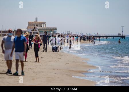 people sunbathing in Ostia beach Italy Stock Photo - Alamy