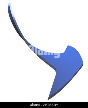 Blue twisting arrow isolated on white background - 3D rendering ...
