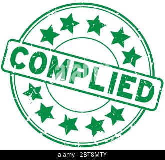 Grunge green standard wording with star icon round rubber seal stamp on ...