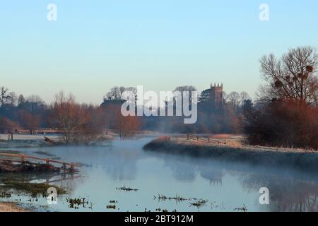 Flooding of river parrot at Langport Stock Photo - Alamy