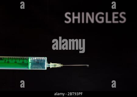 Shingles zoster vaccine with hypodermic needle Stock Photo - Alamy