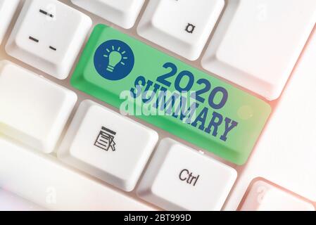 Word writing text 2020 Summary. Business photo showcasing summarizing ...