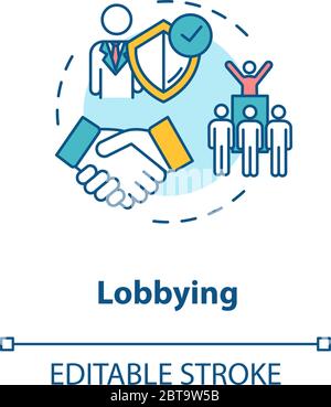 lobbying interest line icon, outline symbol, vector illustration ...
