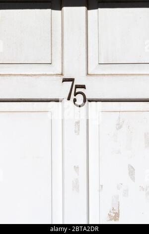 number 75 on a house in Lisbon - Lisboa - the capital of Portugal ...