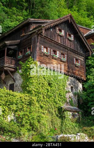 typical view of Hallstatt the world famous village town in upper ...
