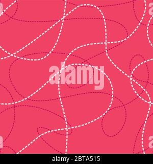 Seamless vector pattern with curved lines on purple background ...
