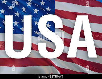 Federal Bureau of Investigation FBI flag USA flag waving in wind ...